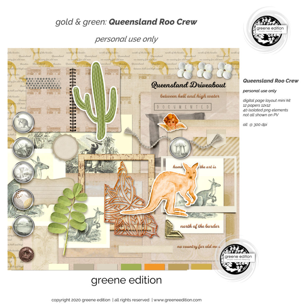 New Gold & Green Layout Kit The Roo Crew - Greene Edition