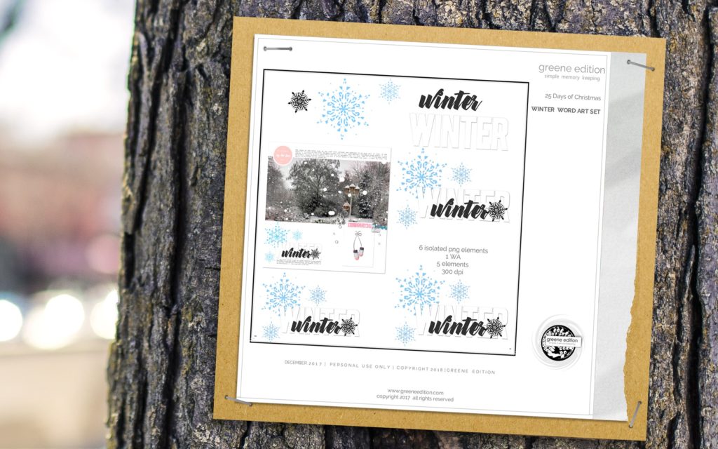 25 Days of Christmas - Winter Word Art Freebie - Greene Edition